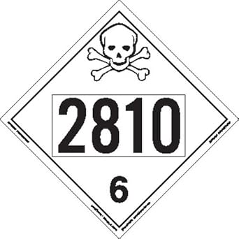 Labelmaster ZVR52810 UN 2810 Toxic/Poison Hazmat Placard, Removable ...