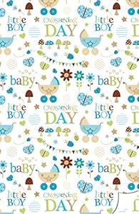 Christening Gift Wrap for a Baby Boy including gift tag/s. Luxury ...