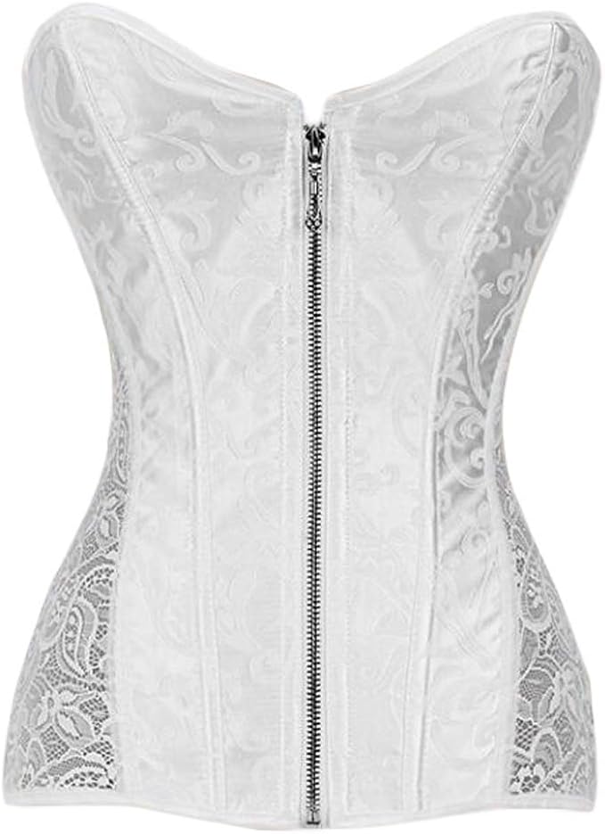 Lace Sexy Boned Corset Lace-Up Overbust Bustier Body Sculpting Wear Top ...