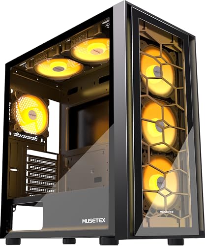 Mua MUSETEX ATX PC Case 6 PWM ARGB Fans Pre-Installed, Mid Tower Gaming ...