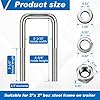Hotop 4 Sets 304 Stainless Steel Square U-Bolt Boat Trailer U-Bolts with Washers and Nuts L ...