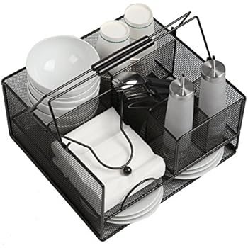 Amazon.com: Finnhomy Steel mesh Picnic Caddy, Metal Tabletop Organizer ...