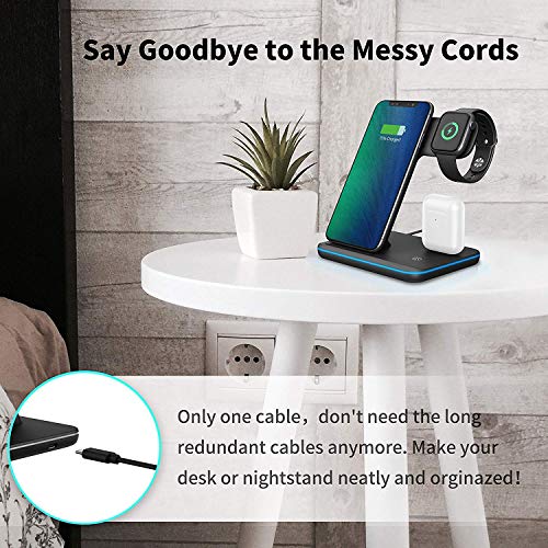 Torteco 3 in 1 Wireless Charger, Qi Fast Charger for Phone Watch ...