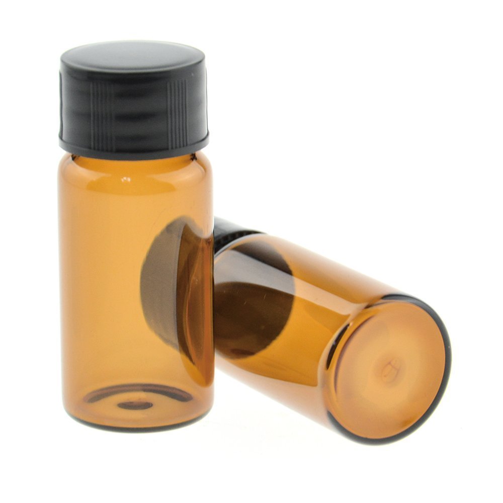 10ml (0.3 Oz) Liquid Sampling Sample Glass Bottles Vials Screw Cap ...