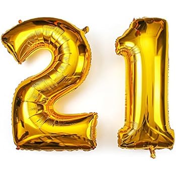 Amazon.com: Grabo Giant 21st Gold Number Balloons: Kitchen & Dining