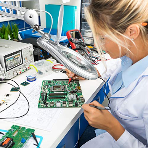 Bemelux LED Magnifying Lamp with Clamp, 5 Inch Magnifier Glass Lens ...