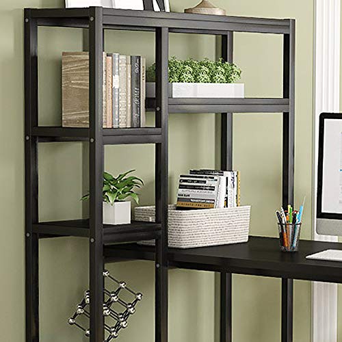 Tribesigns Reversible Computer Office Desk with 9-Tier Storage Shelves ...