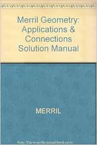 Amazon.com: Merrill Geometry Applications and Connections: Complete ...