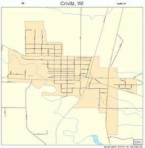 Amazon.com: Large Street & Road Map of Crivitz, Wisconsin WI - Printed poster size wall atlas of ...