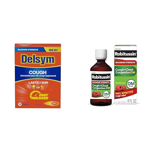 Delsym Maximum Strength Cough Suppressant & Robitussin Adult Maximum ...