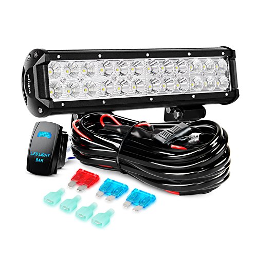 Nilight LED Light Bar 1PC 12Inch 72W Spot