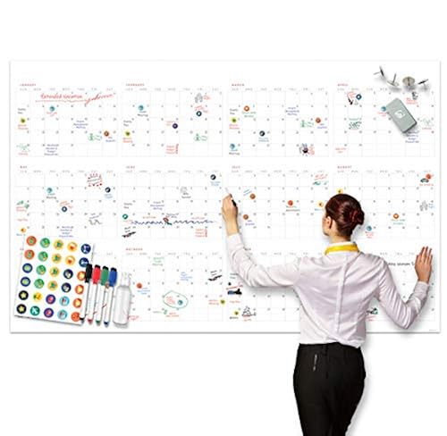 Large Dry Erase Wall Calendar - 38" x 60" - Undated Blank 2023 Reusable ...