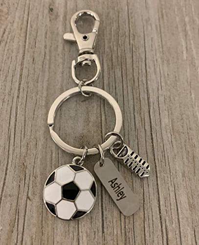 Amazon.com: Personalized Engraved Soccer Keychain, Custom Soccer Gift ...