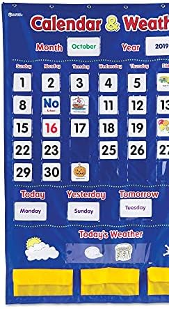 Learning Resources Calendar & Weather Pocket Chart, Calendar for Kids ...