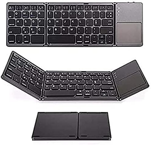 Wireless triple folding keyboard work with bluetooth mini laptop ...