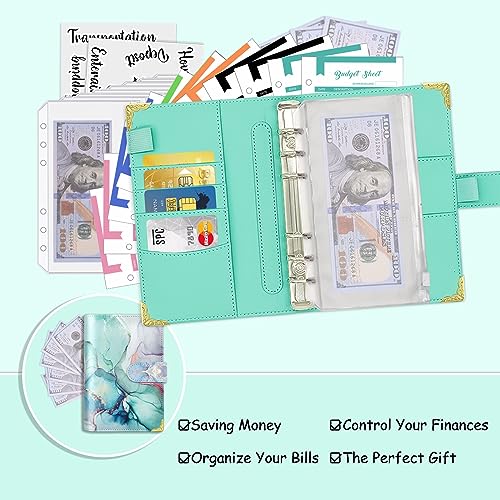 Budget Binder with Zipper Envelopes, Premium A6 Binder with Cash ...