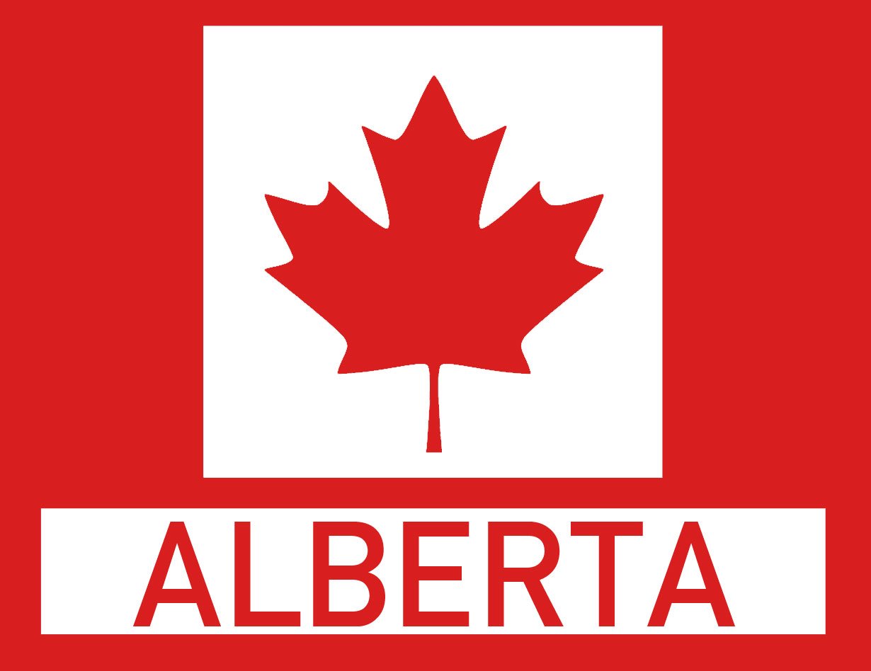Amazon.com: American Vinyl Red Maple Leaf Rectangle Alberta Sticker ...