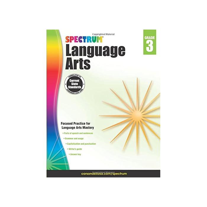 Buy Spectrum Language Arts Grade 3 Workbook, Grammar, Sentences, Parts ...