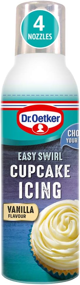Dr Oetker Easy Swirl Cupcake Icing spray with interchangeable nozzles ...