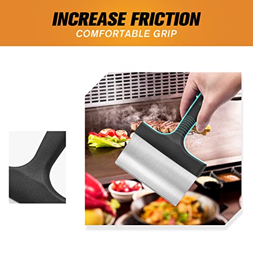 Heavy Duty Grill Scraper Stainless Steel Griddle Scraper with 5 ...