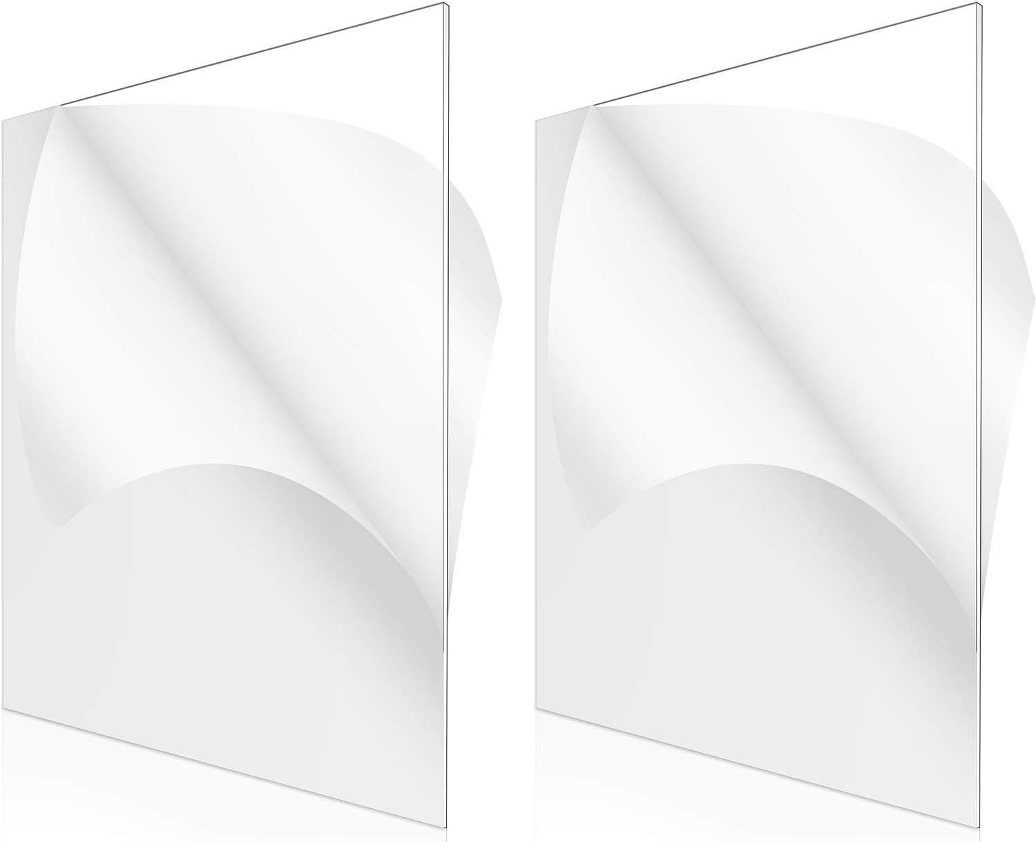 Outus 2 Pieces 12 x 12 Inch Clear Acrylic Sheet Cast Acrylic Sheet 1/16 ...
