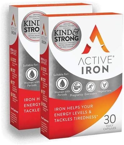 Active Iron (2 Packs) | Non-Constipating | Iron Tablets | Ferrous Iron ...