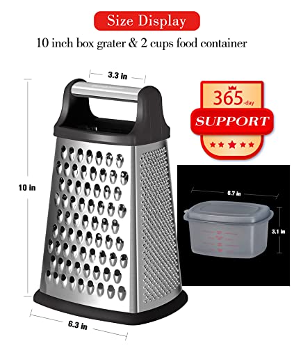Cheese Grater with Handle, Ourokhome Box Graters with Container ...