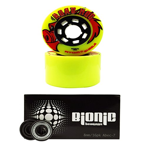 Atom Roadhog Outdoor Skate Wheels with Bionic Bearings Set of 8