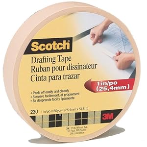 Scotch 230 Architects Drafting Tape for Technical Drawing - 1 Roll - 25 ...