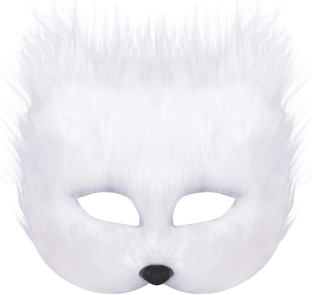 Halloween Artificial Fluffy Fox Mask Animal Elegant Cosplay Fox Head ...