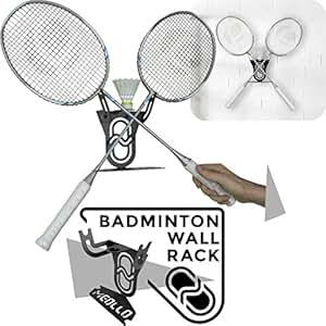 Amazon.com : Badminton racket storage rack wall mount (100% Steel ...
