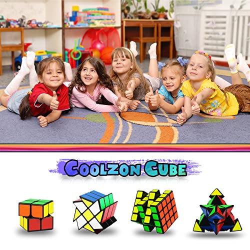 Coolzon Cube Set Magic Speed Cube Bundle 2x2x2 + 4x4x4 + Pyraminx ...