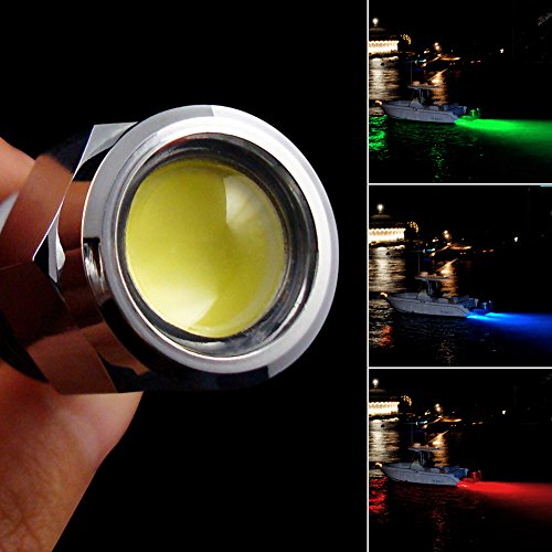 AGPtEK® Underwater 6 LED 1/2" NPT 12V 9W Boat Drain Plug Light Marine ...