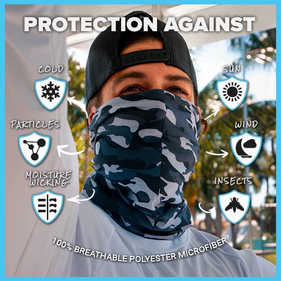 S A Company 5-Pack UV Face Shield | UV 30+ Multipurpose Neck Gaiter Balaclava for Adults ...