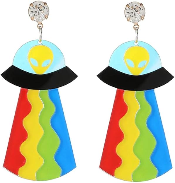 Buy UFO Aliens Acrylic Earrings Jewelry - Multiple Styles (C) at Amazon.in