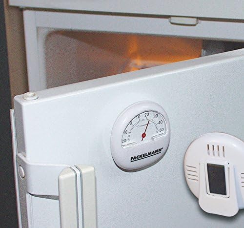 Fackelmann round white plastic magnetic/free standing thermometer ...