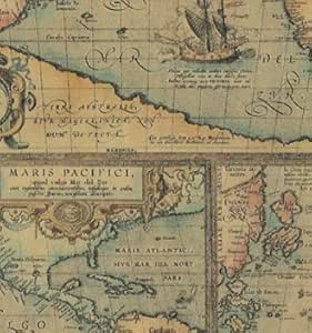 Amazon.com: Party Explosions Gift Wrap - World Map Wrapping Paper Roll ...