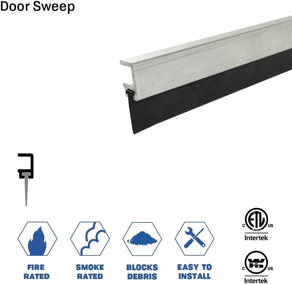 Fire Rated/Aluminum Door Sweep with Solid Rubber Extrusion (7583MA), 11 ...