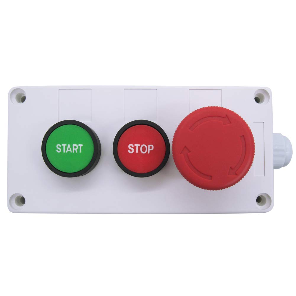mxuteuk 1 NO Start 1 NC Stop momentary Switch Control start-stop + 1NC ...