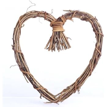 Amazon.com: queenland Natural Grapevine Wreath Heart Shape Rustic DIY ...