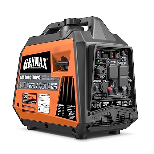 GENMAX Portable Inverter Generator,4000W ultra-quiet145cc Engine ...