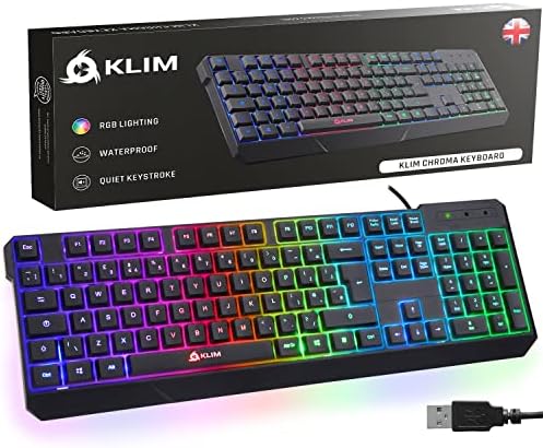 KLIM Chroma Gaming Keyboard Wired USB - NEW 2023 - Durable Ergonomic ...