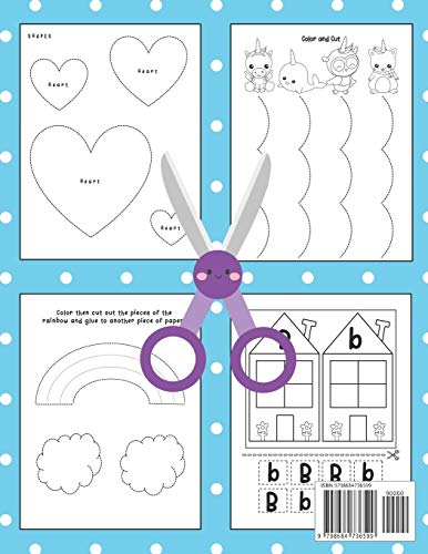 Scissor Skills For Girls Ages 3-5: Preschool Cutting and Pasting ...