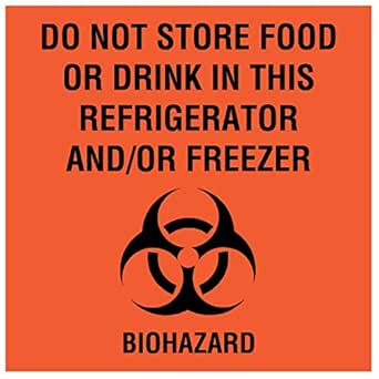 Amazon.com: Refrigerator/Freezer Biohazard Label, 4-1/2" x 4-1/2 ...