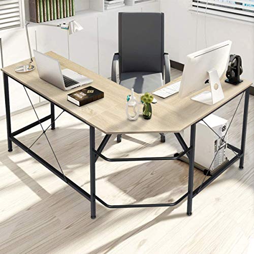 KINGSO L Shaped Computer Desk with CPU Stand，65" Modern Corner Desks ...