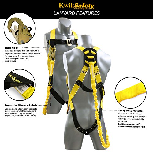 KwikSafety SCORPION | Safety Harness w/attached 6ft. Tubular Lanyard on ...