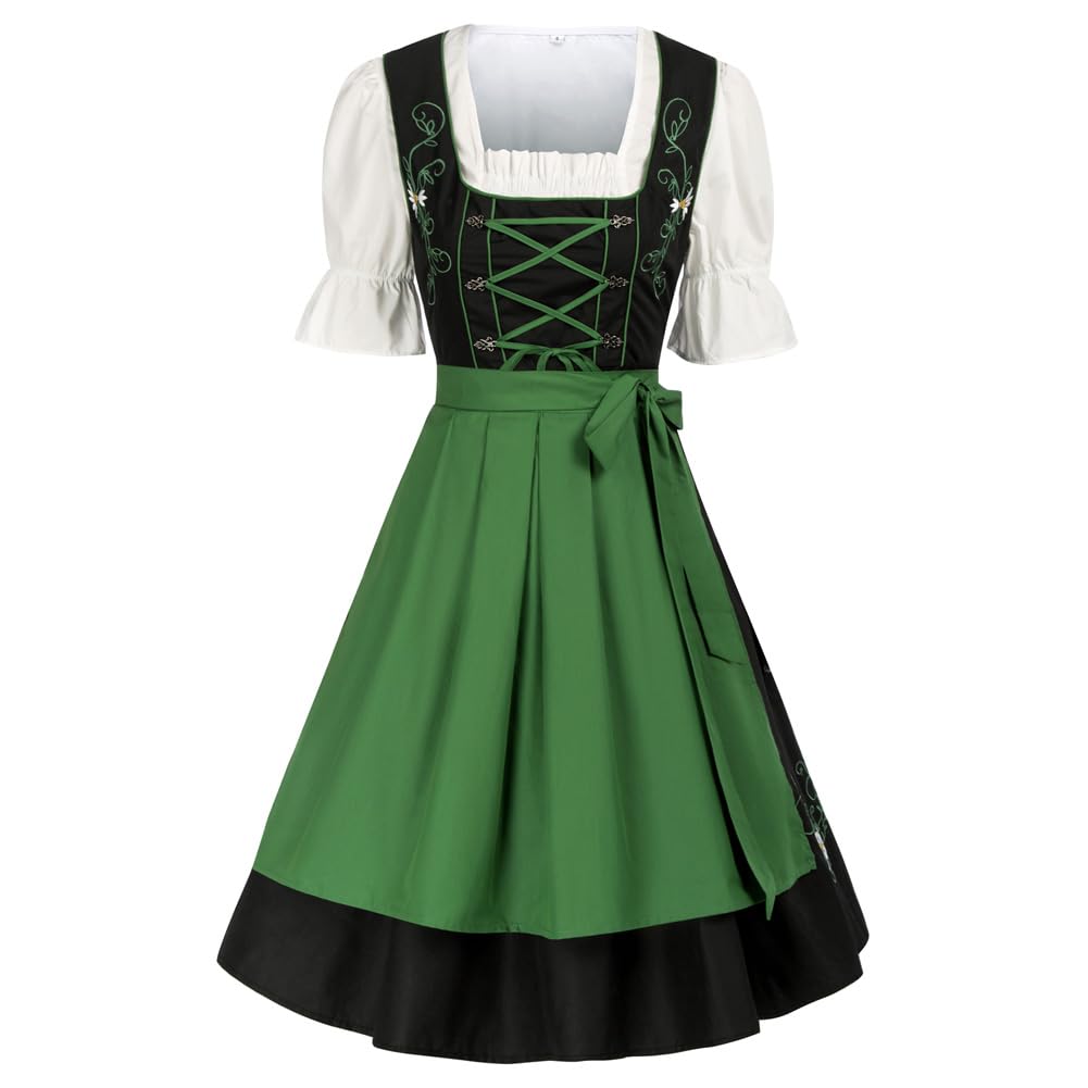 Women's Bavarian Oktoberfest Costume Traditional Dirndl Dress German ...