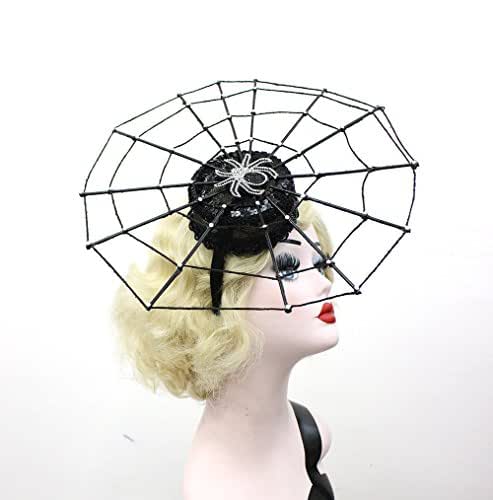 Amazon.com: Spider Web Fascinator, Spiderweb Hat, Spider Headpiece ...