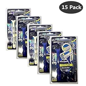Amazon.com: Ultra Max Men's Disposable Razor For Men's Razors, Triple ...