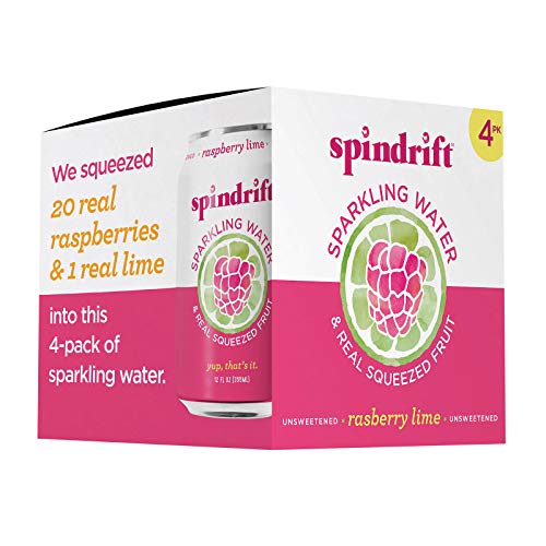 Spindrift Sparkling Water, Raspberry Lime Flavored, Made with Real Squeezed Fruit, Only 9 ...